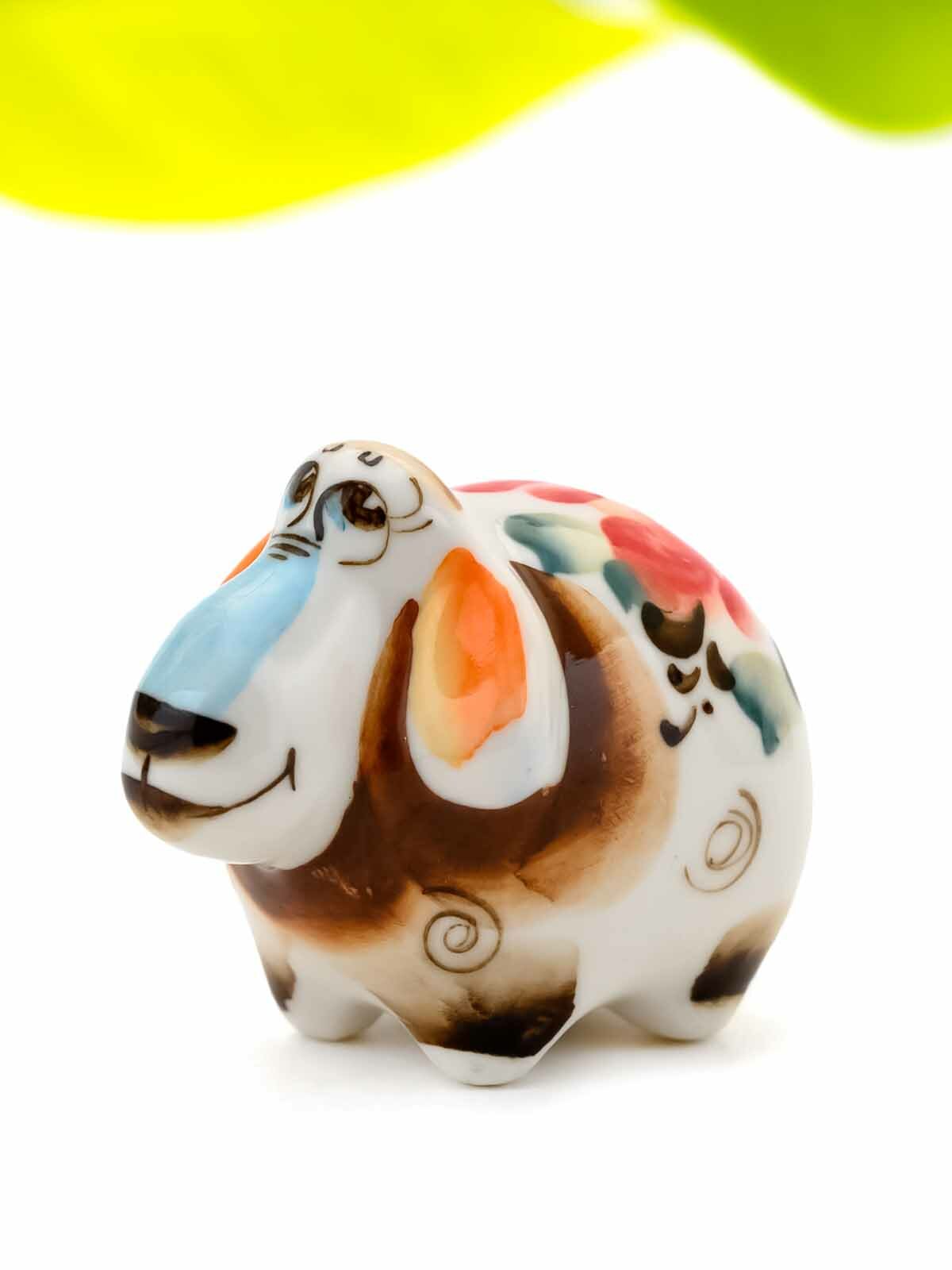 Фигурка коллекционная - Овечка, Гжель, Фарфор, 4,5 см