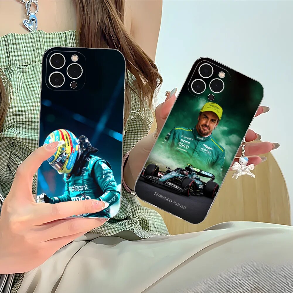 Чехол для телефона Fernando Alonso для iPhone 16, 15, 14, 13, 12, 11 X XR XS Pro Max Plus, мини-прозрачный чехол для мобильных телефонов, смартфонов