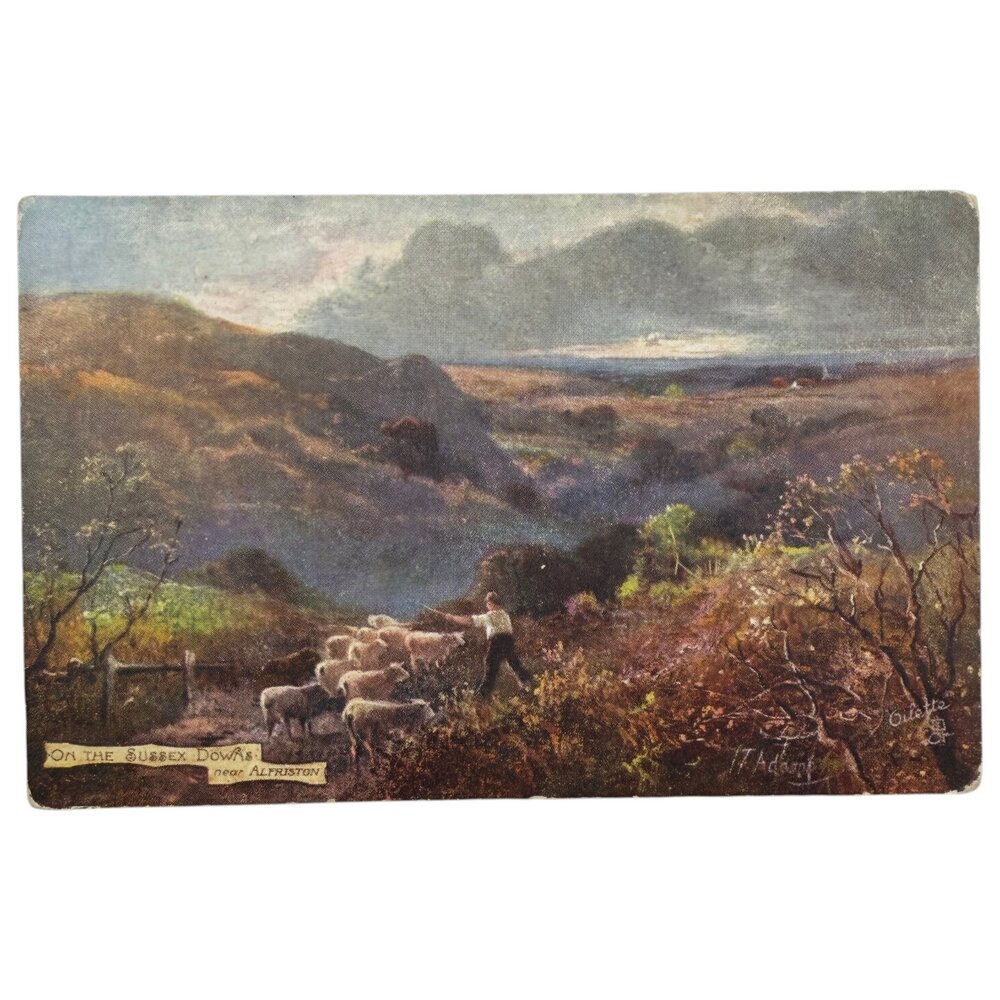 Почтовая открытка "Сассекские холмы - Oilette" 1905-1910 гг. Raphael Tuck & Sons. Лондон, Англия