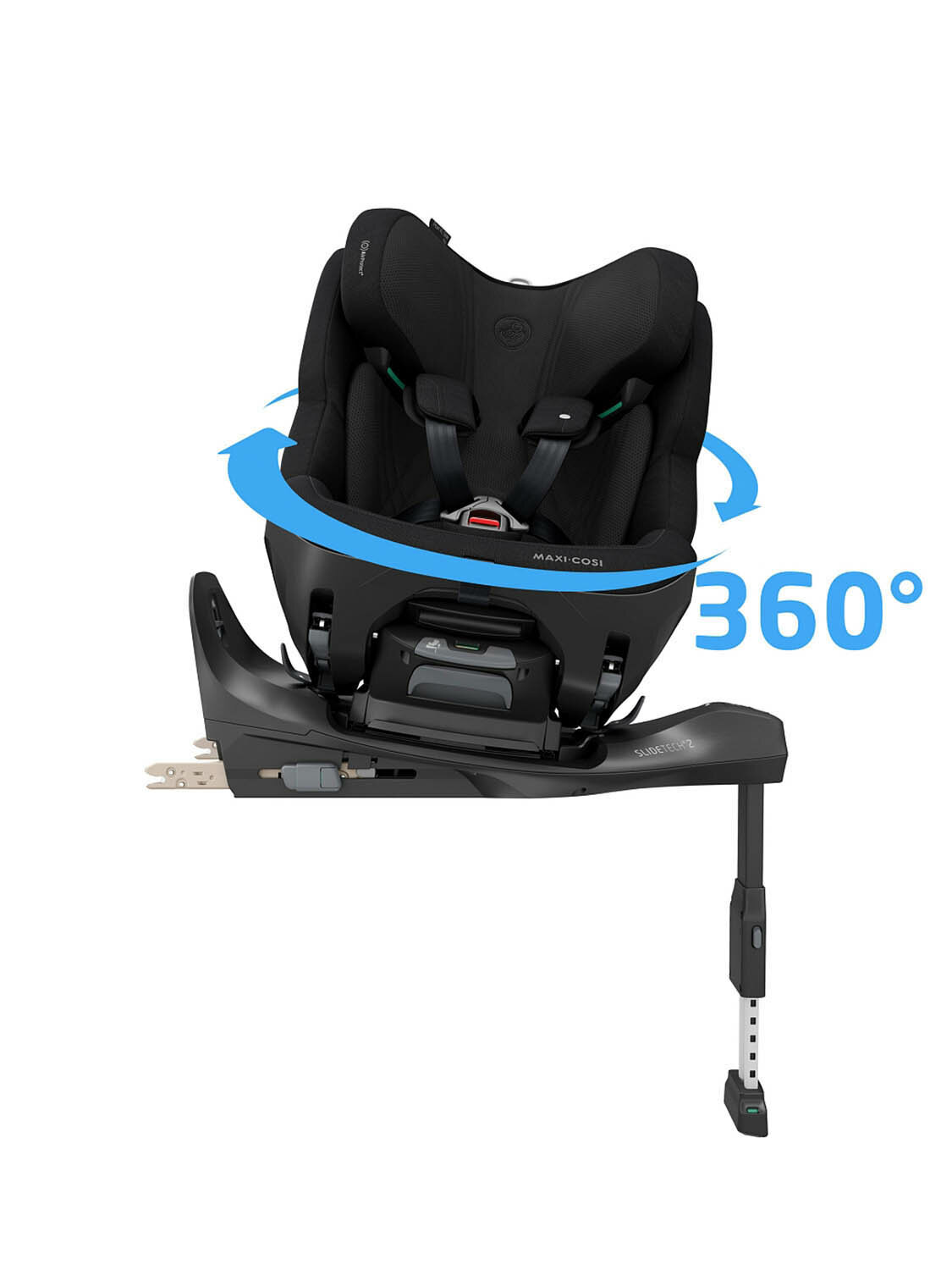 Автокресло 0+/1/2/3 Maxi-cosi Pearl XL Slide Pro, черный (authentic black), от 61 до 150 см (3мес.-12 лет), до 36 кг, поворотное, ISOFIX+ База FAMILYFI