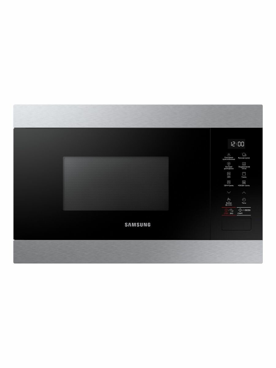 Samsung MG22M8074AT/BW Встраиваемая микроволновая печь, 850 Вт, черная, серебристая