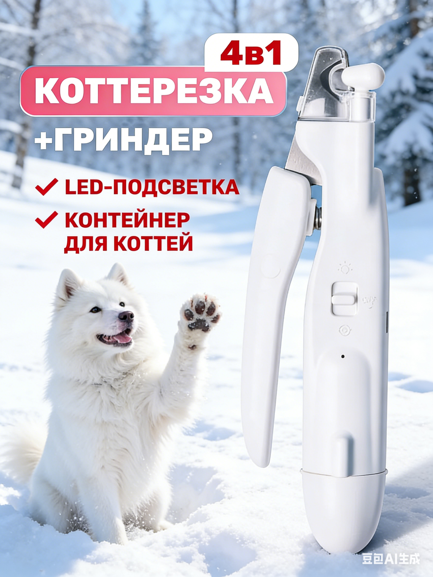 Безопасные когтерезки для собак с ограничителем и подсветкой