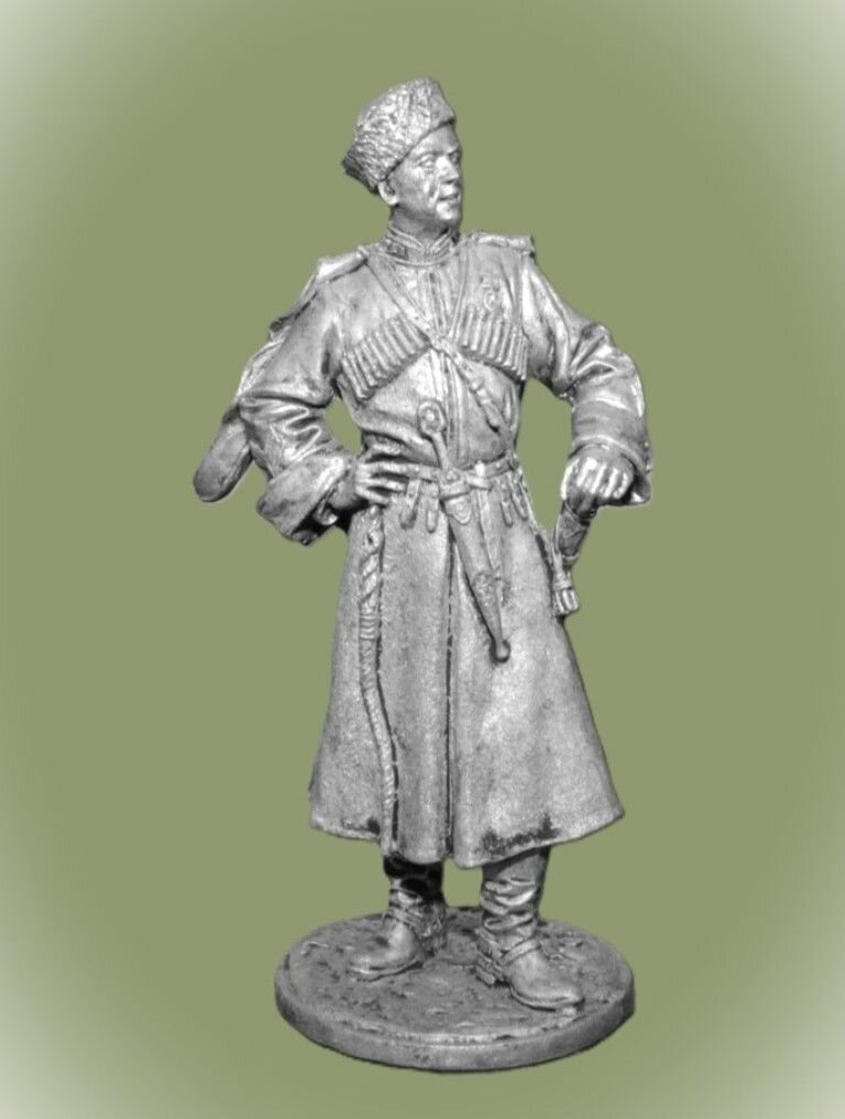 Коллекционная оловянная миниатюра, солдатик в масштабе 54мм( 1/32) Майор Терских казачьих кавалерийских частей РККА, 1939-43 гг