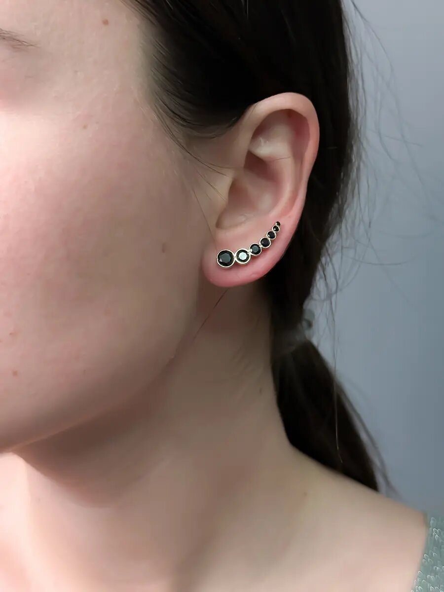 Серьги каффы, шпинель