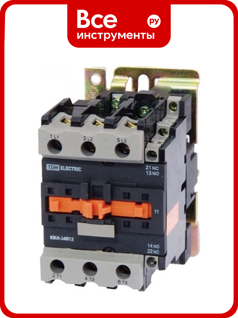 Контактор TDM ELECTRIC КМН-34012, 230В/АС3, 1НО1НЗ SQ0708-0022, корпус из пластика с защитой IP20, монтаж на плату