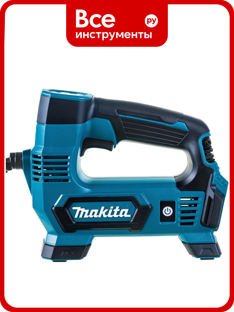 Насос Makita MP100DZ для накачки шин автомобилей с цифровым манометром и встроенным фонарём, производительность