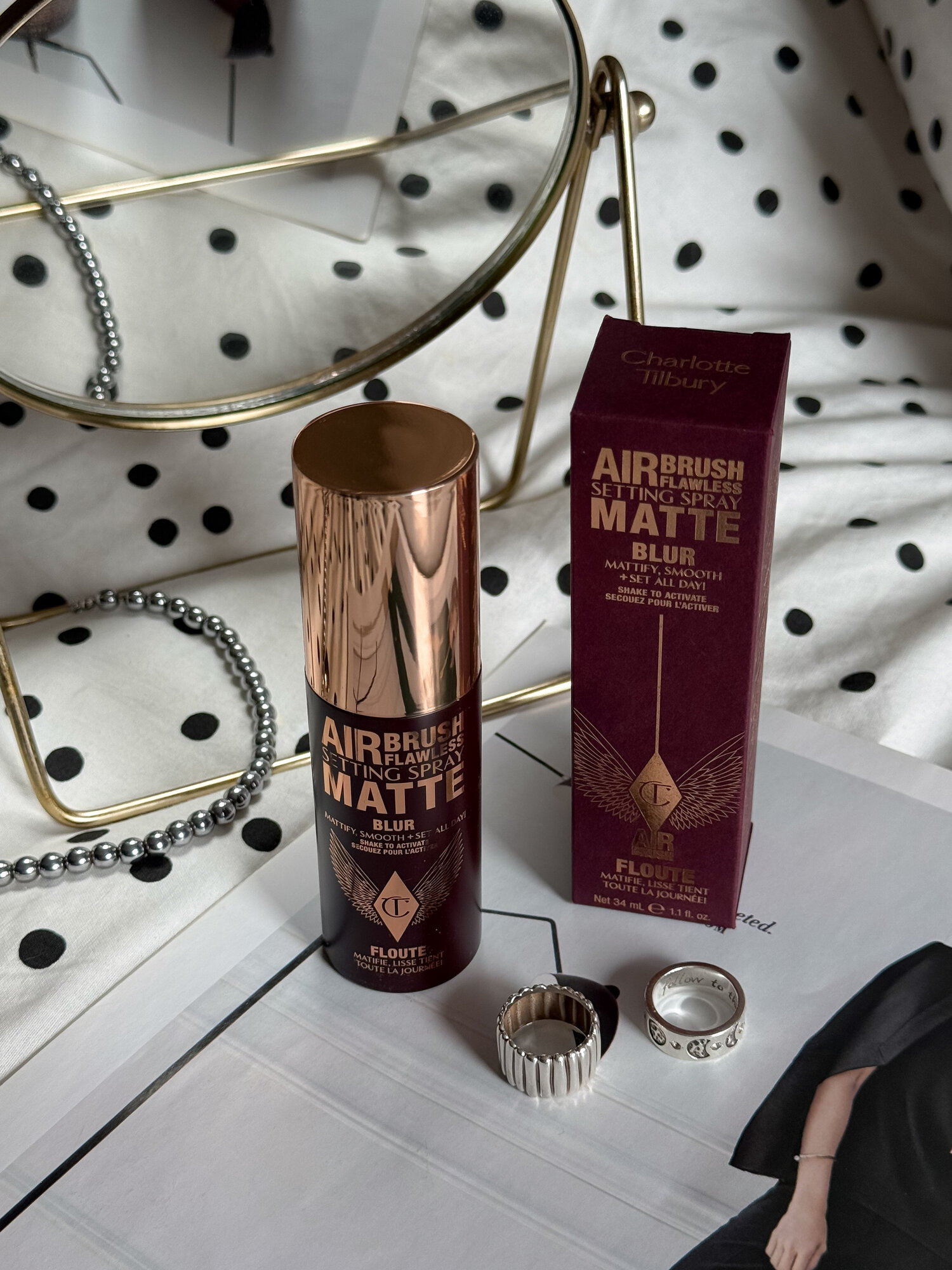 Charlotte Tilbury Тревел Матирующий фиксирующий спрей для макияжа Airbrush Flawless Setting Spray MATTE BLUR 34 ml