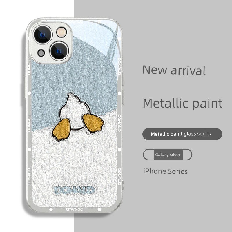 Футляр с Дональдом Даком из металлической рамки для iPhone 11 Pro Max, серебристый звездный оттенок, жесткий защитный
