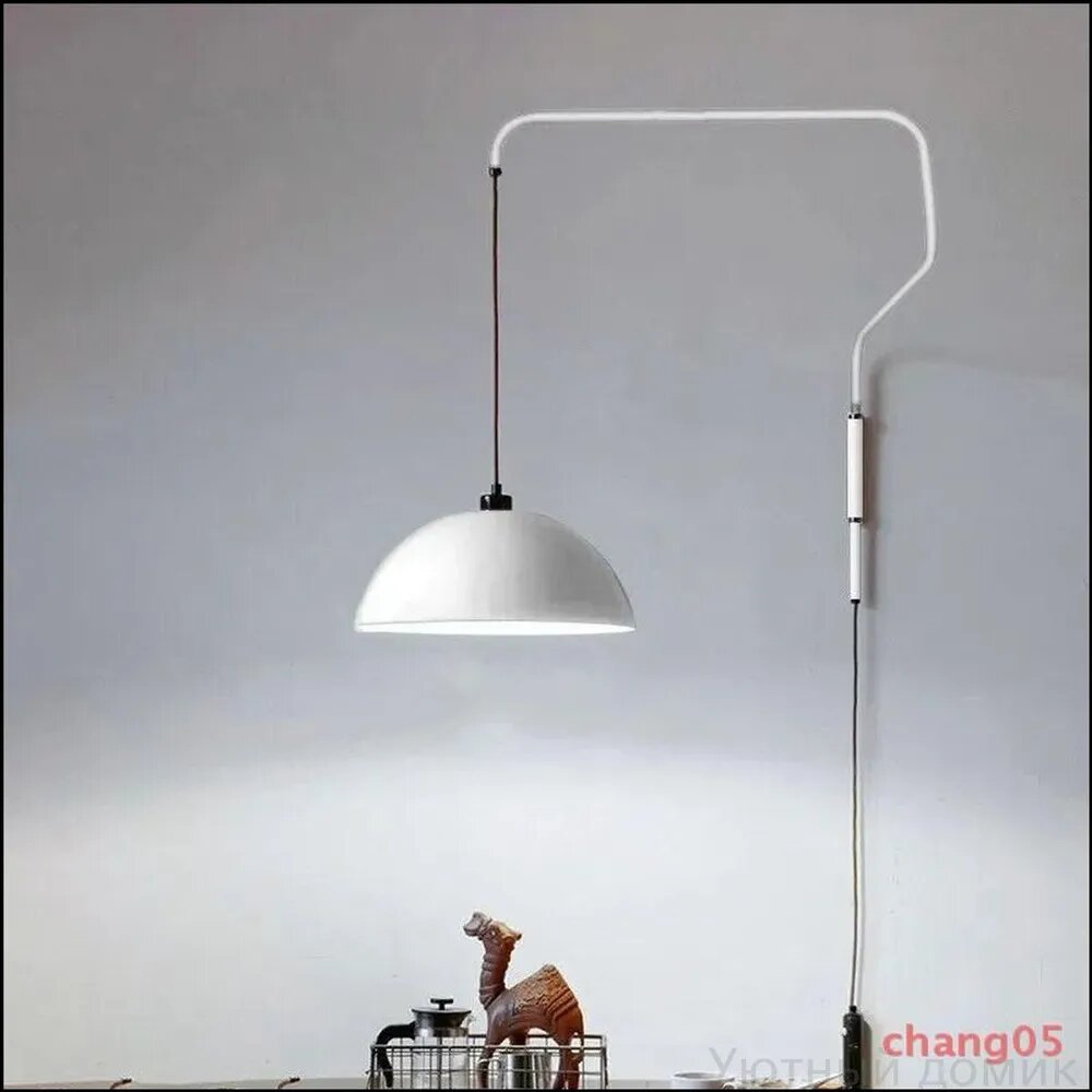 Настенный светильник E27, LED, белый, металлический плафон, для ванной, 1 лампа, 740мм