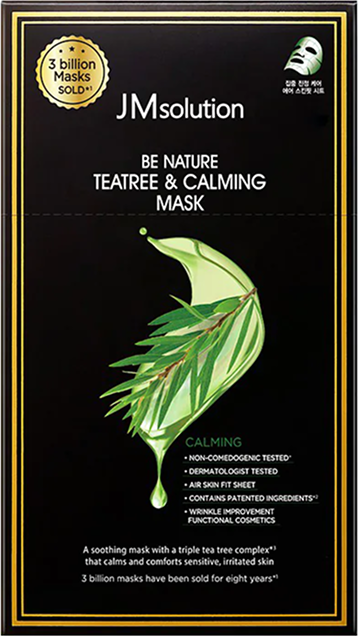JMsolution Успокаивающая маска с экстрактом чайного дерева 10 шт. Be Nature Teatree & Calming Mask 10 15ml