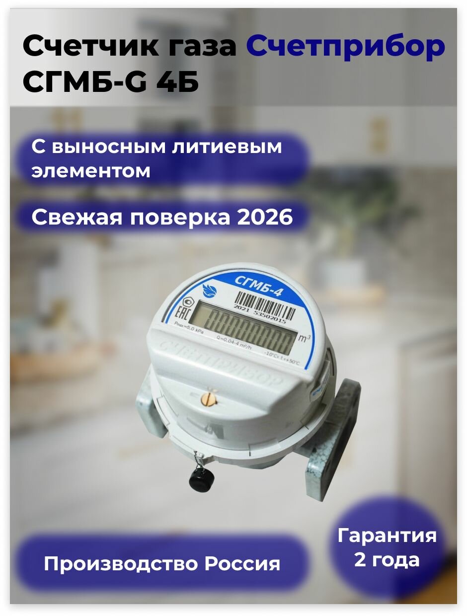 Счетчик газа Счетприбор сгмб-g 4Б 3/4" (с выносным литиевым элементом)
