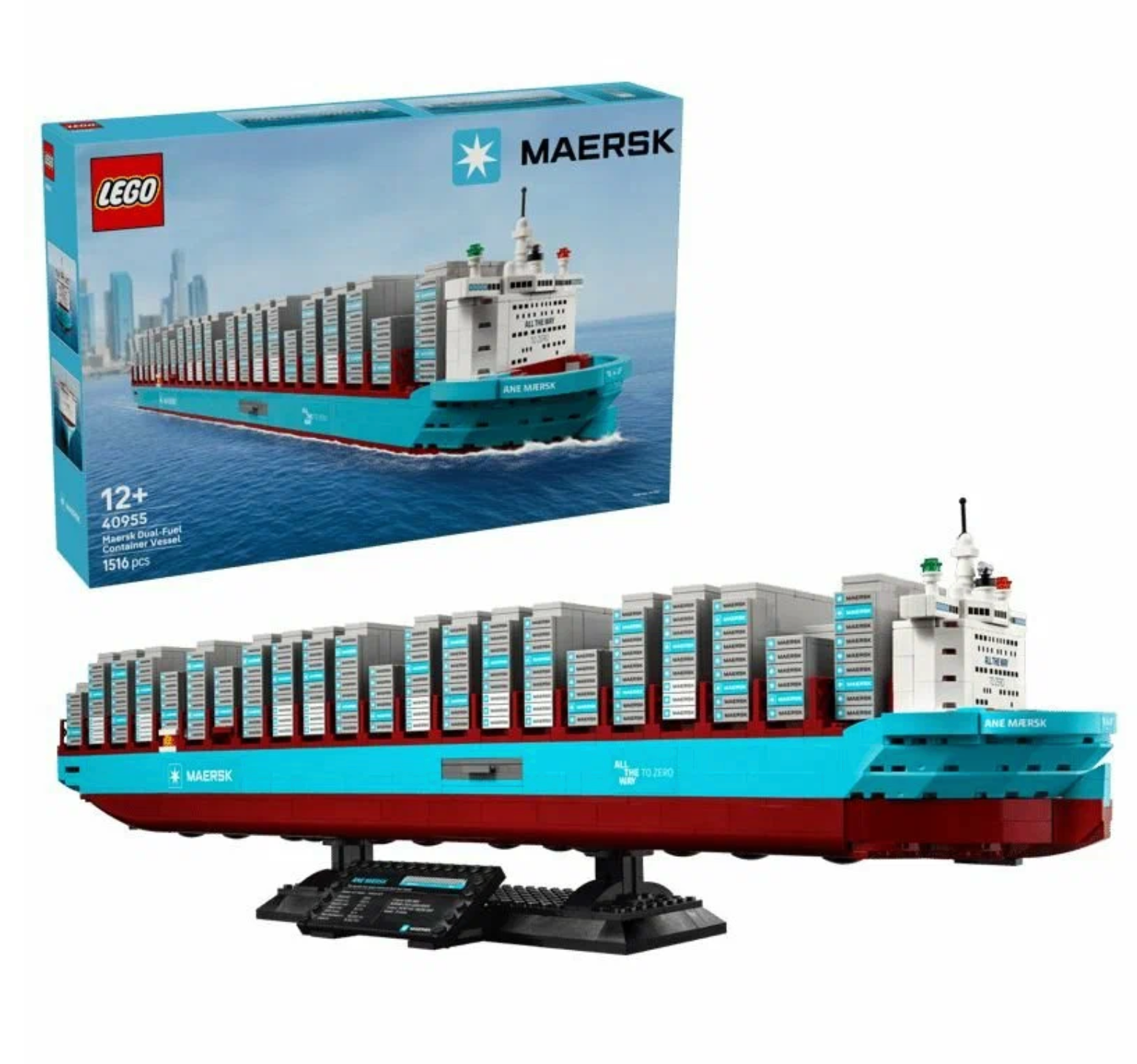 Конструктор LEGO 40955 Контейнеровоз Maersk с двойным топливом, 1516 эл.