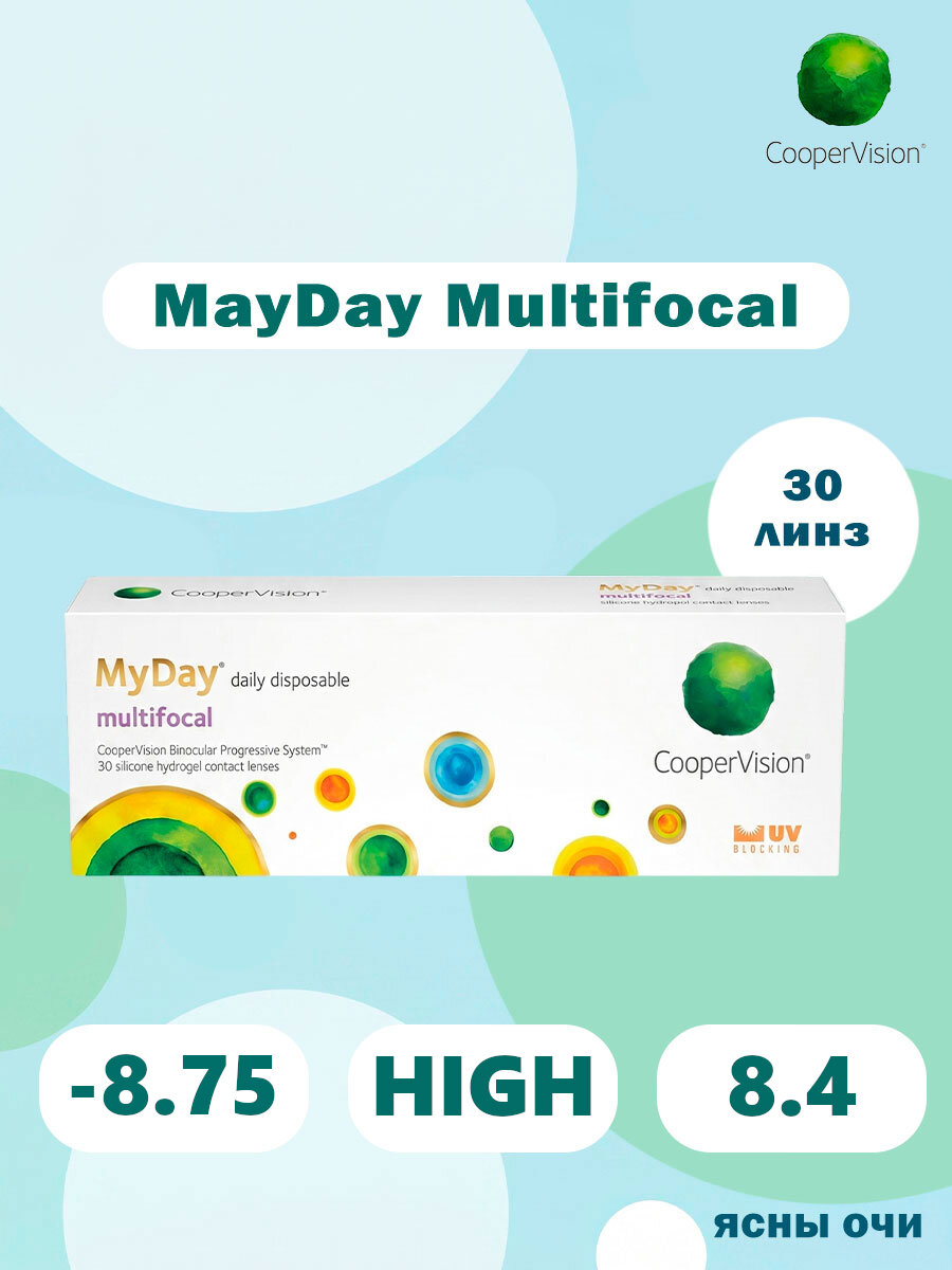 Myday multifocal (30 линз), 8.4, -8.75, HIGH (от +2.00 до +2.50)