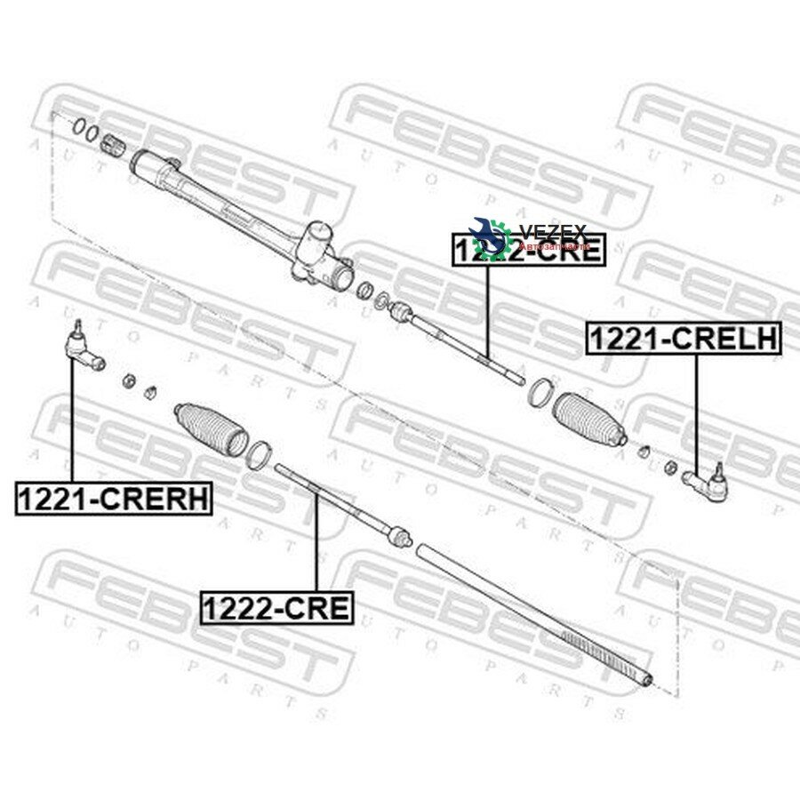 FEBEST 1221-CRELH Наконечник рулевой левый 1221-CRELH