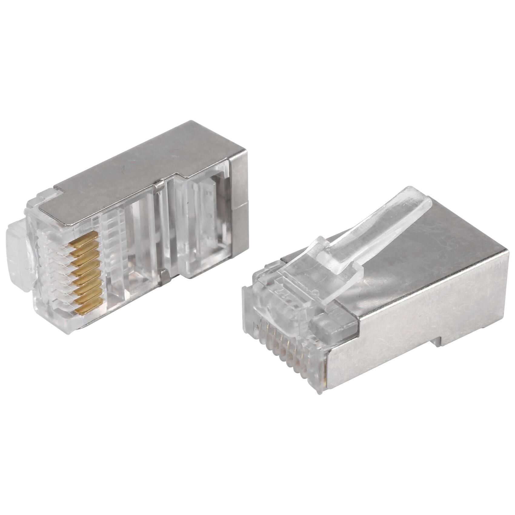 RJ45 коннектор с металлическим корпусом, 2 шт, для кабелей Ethernet, коннекторы RJ45