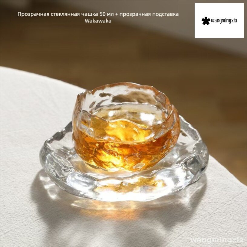 Хрустальная чашка ручной выдувки "Первый снег", премиумяпонский стиль