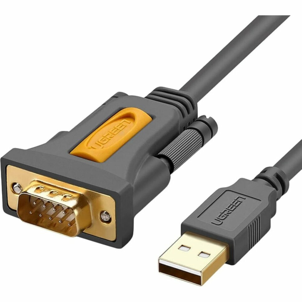 Адаптер UGREEN CR104 (20222) USB 2.0 A to DB9 RS-232 Male 2м серый, 2162398