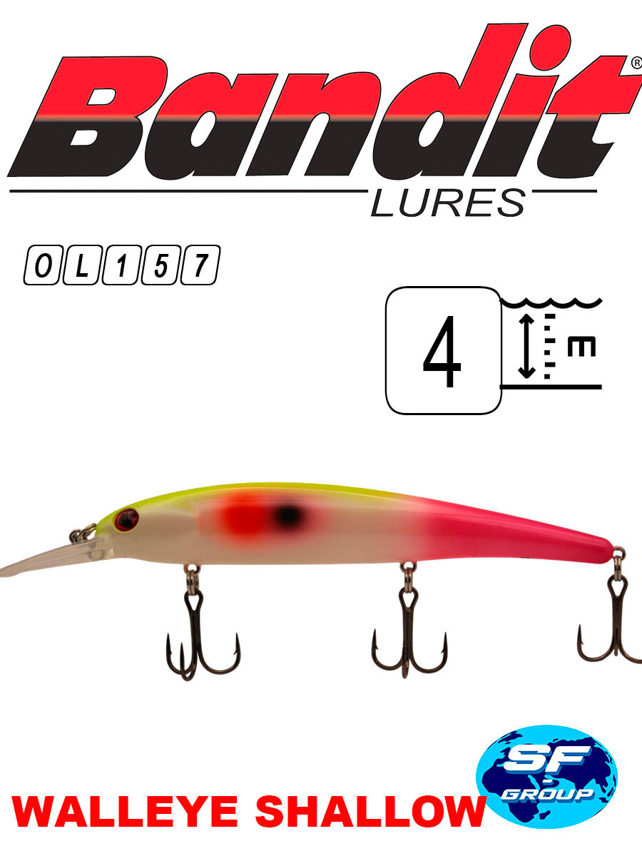 Воблер Bandit Walleye Shallow 12 см 17,5 гр заглубление 4м #OL157