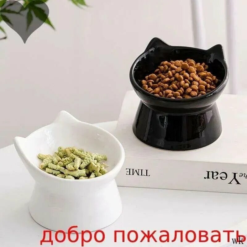 Керамическая миска для питомца на высокой подставке - Гладкая керамика, ровная глазурь, забота о шее питомца