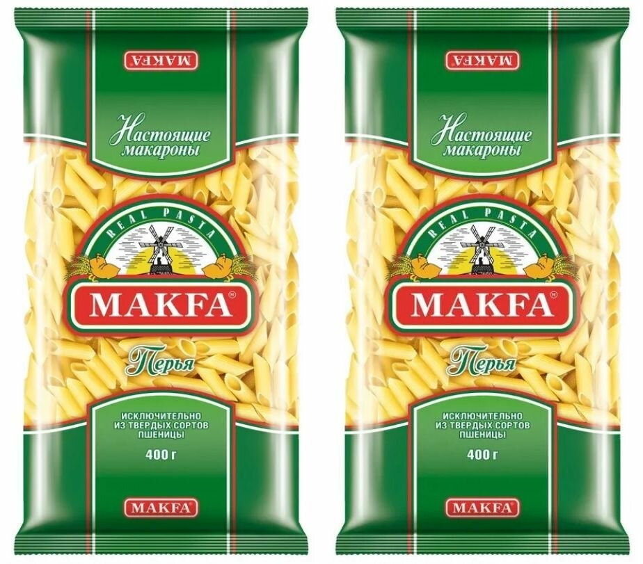 Makfa Макаронные изделия Перья любительские, из твердых сортов пшеницы, 400 гр, 2 шт
