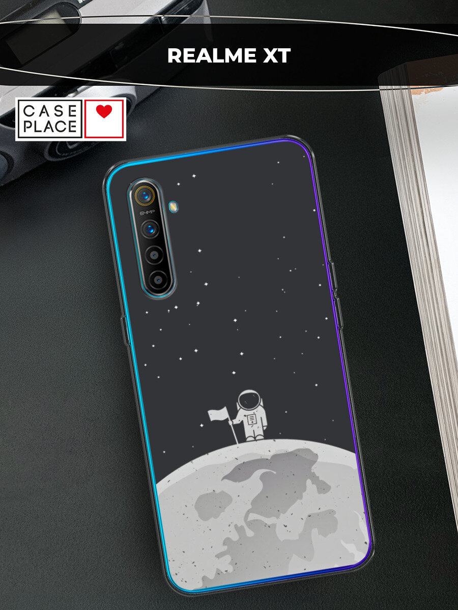 Чехол на Realme XT / Реалми XT с принтом Первый на Луне