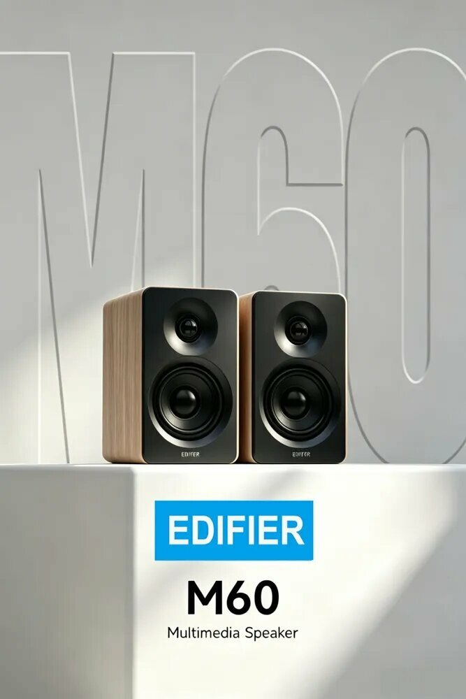 Колонки EDIFIER M60 коричневый для компьютера, В комплекте: держатель для колонок
