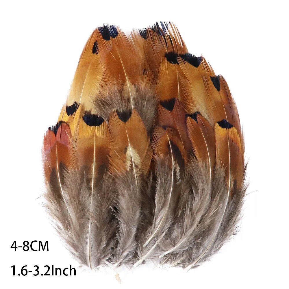 Натуральные перья фазана 100 шт. Plumas Коричневый, shan ji da dian
