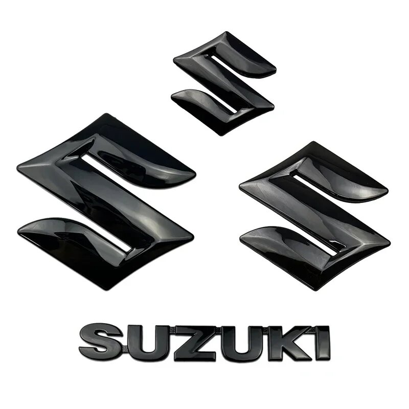 Эмблема Suzuki Black-4pcs, металл, 10,1x8 см