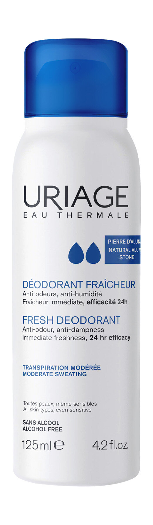 Uriage Deodorant Fraicheur Дезодорант-спрей освежающий с квасцовым камнем спрей 125 мл 1 шт