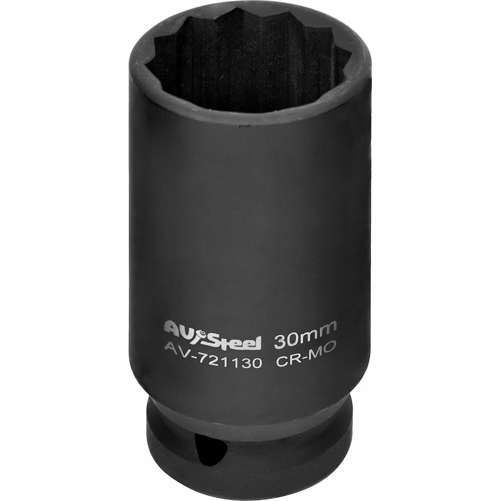 Головка ударная двенадцатигранная удлиненная (30 мм; 1/2DR) AV Steel AV-721130