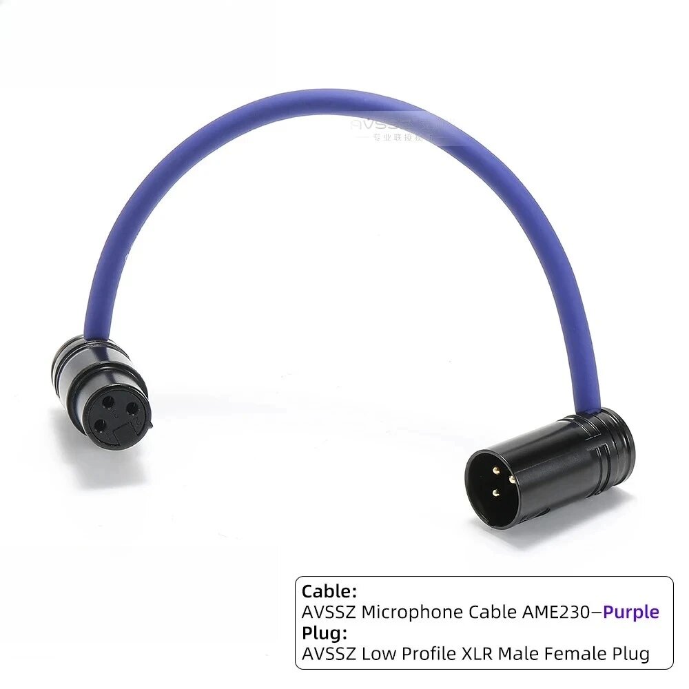 Yinfonic 3-контактный XLR кабель прямой угол Фиолетовый, 0.5m, Purple ShortXLRCable