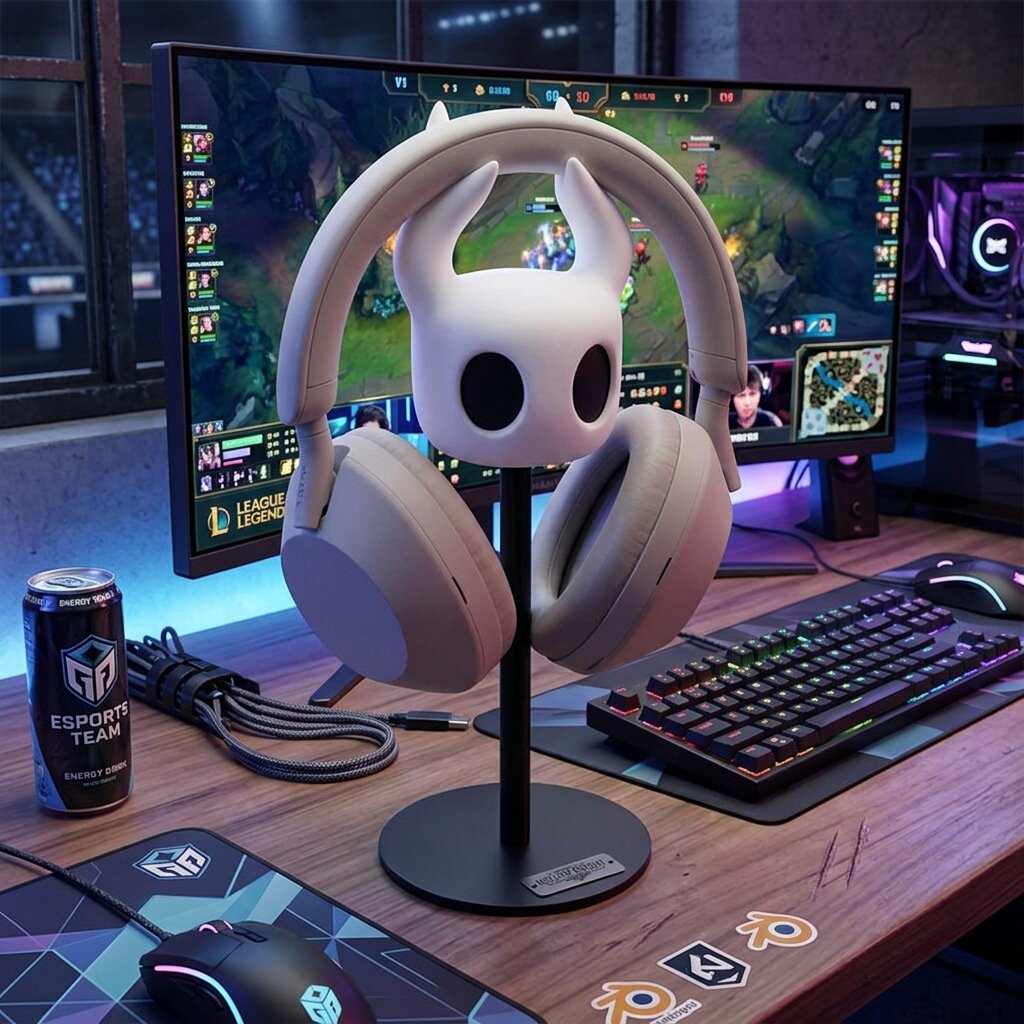 Подставка для наушников настольная, держатель Hollow Knight, PLA, 27х10 см