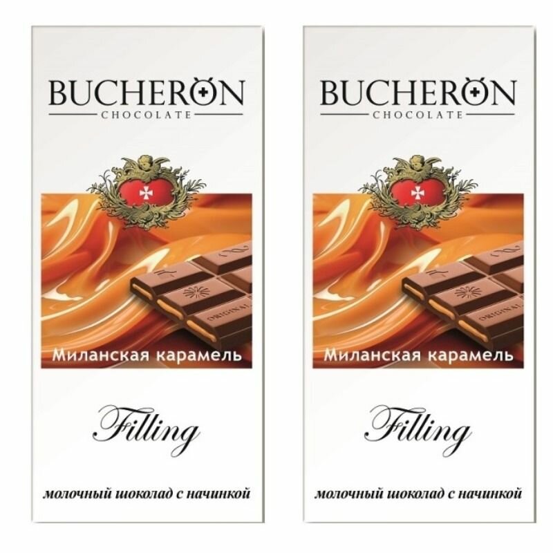 BUCHERON Шоколад молочный Filling Миланская карамель, 85 г, 2 шт