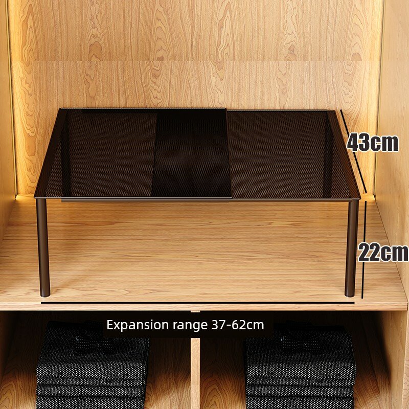 Черный расширяемый шкаф для студентов 62x43x22 см, одинарная полка, компактное хранение