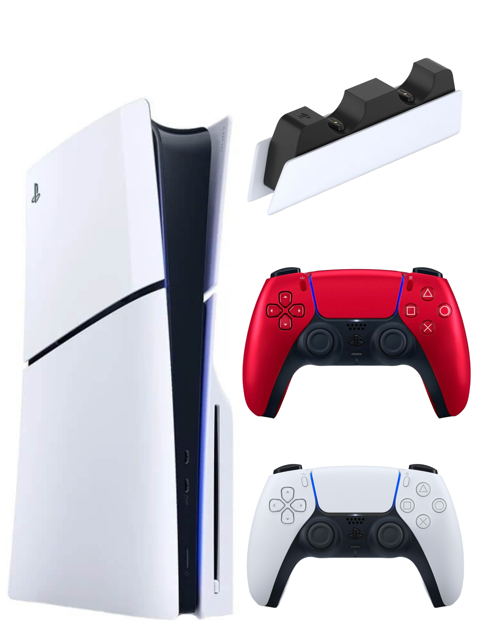 Игровая приставка Sony PS 5 Slim Disc,1ТБ(с дисководом) +2-ой геймпад (Vulcanic Red)+Зарядная станция
