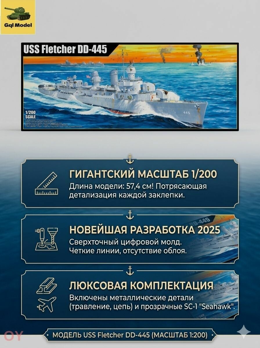 03723 1/200 Авианосец -445 Сборная модель судна