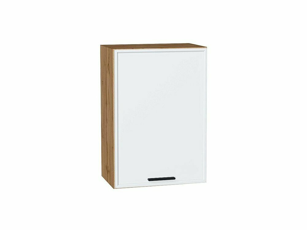 VVT Шкаф верхний с 1-ой дверцей Фрейм Дуб Вотан, White Silk, 720, 500 В*Ш*Г 716*500*324, фасад МДФ White Silk, корпус Дуб Вотан White Silk