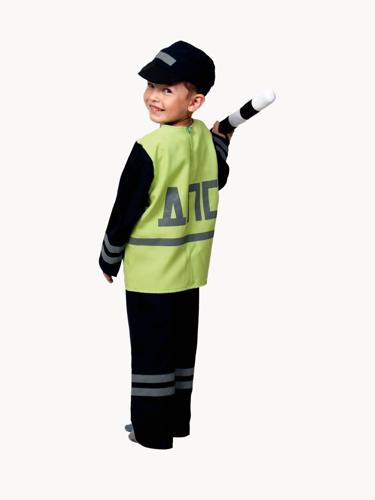 Карнавальный костюм "Полицейский ДПС"куртка, штаны, кепка, жезл, р.30-32/116-122 см 5132-S 251277