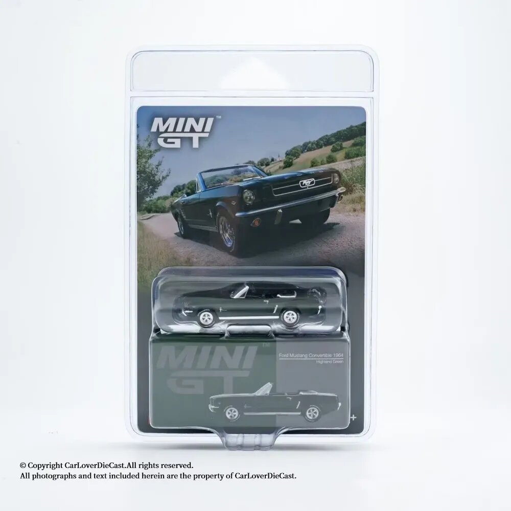 Машинка MINI GT MODEL 1:64 #1166 Ford Mustang Convertible 1964 green Blister Packaging Die-cast Alloy Model Collection Toy Children Gifts