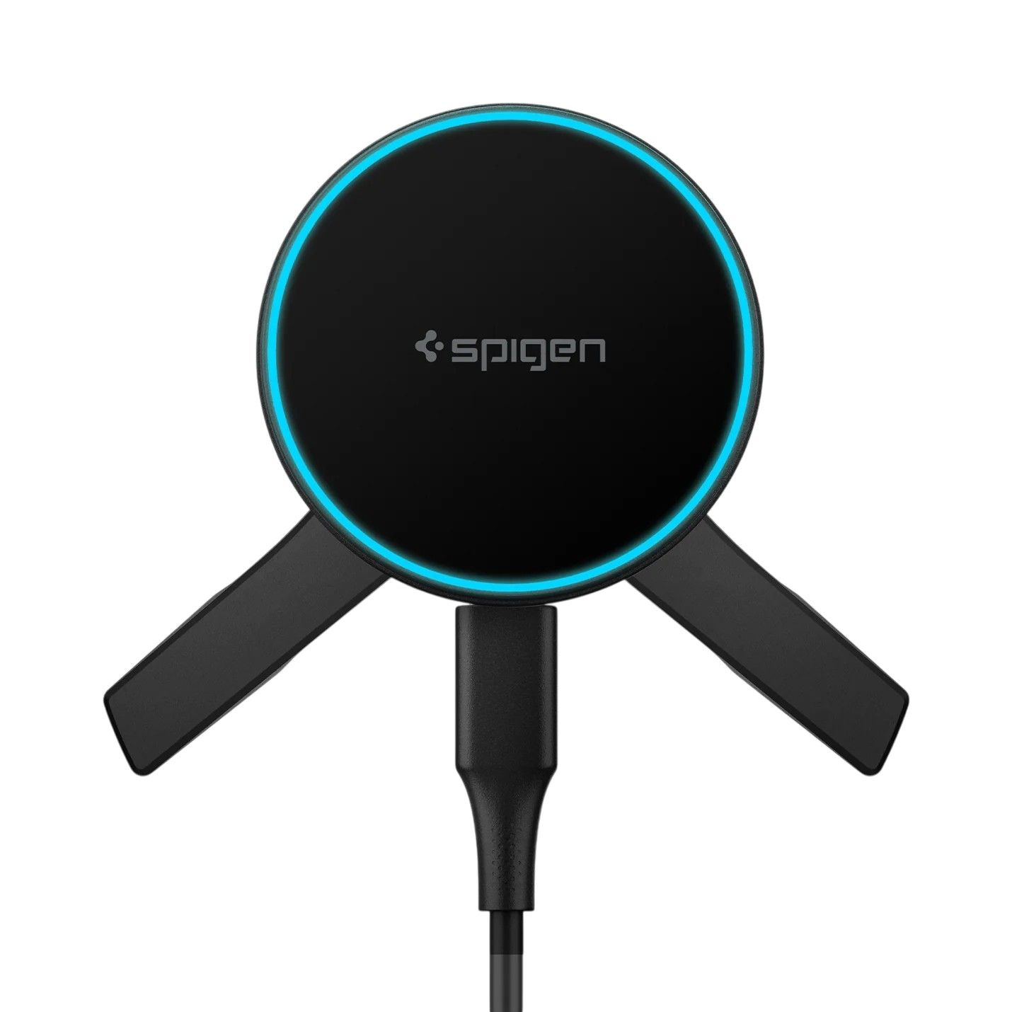 Автомобильный держатель с беспроводной зарядкой Spigen EV15MAQ MAGNETIC Magsafe 15W QI2 Black