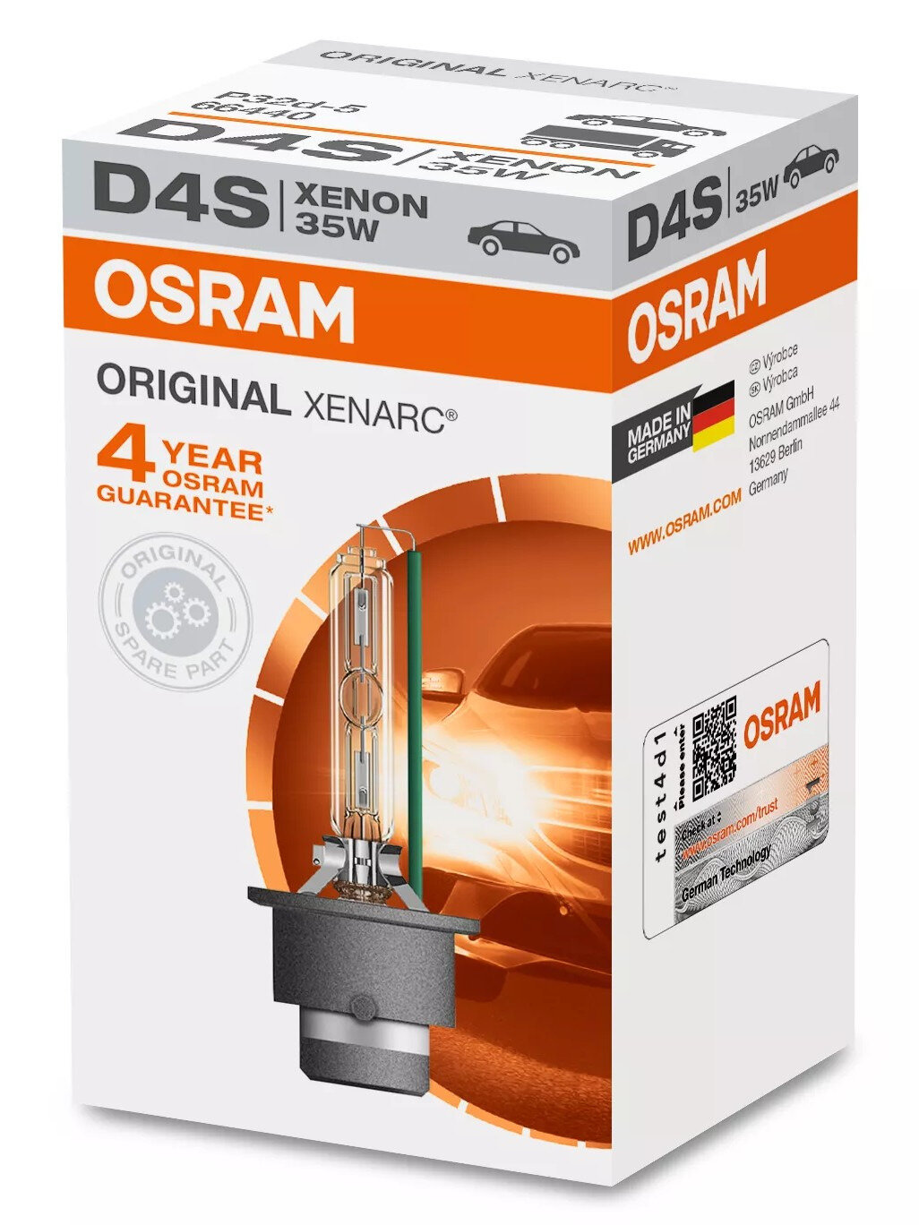 Лампа Osram Xenarc Original D4S 42V 35W P32d-5 66440