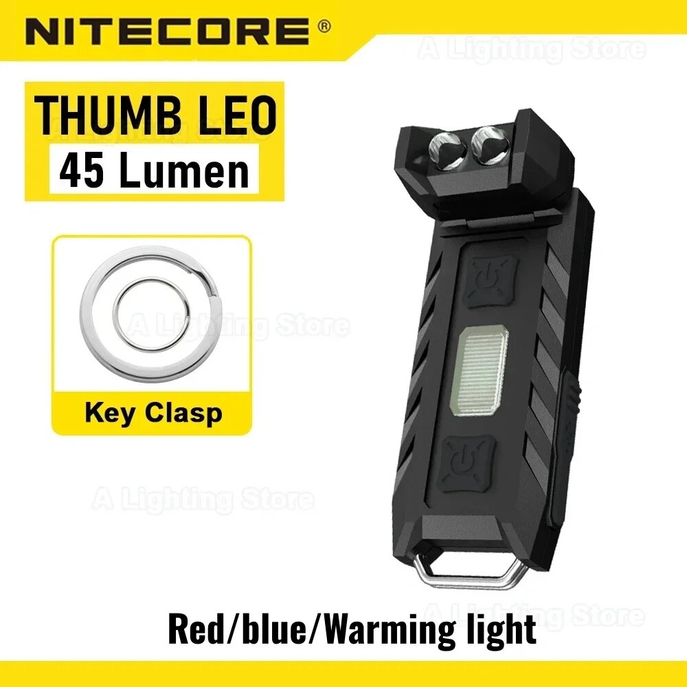 Оригинальный брелок NITECORE THUMB KeyLight THUMB LEO фонарик рабочий фонарь для кемпинга EDC карманный светодиодный фонарик походный портативный светильник