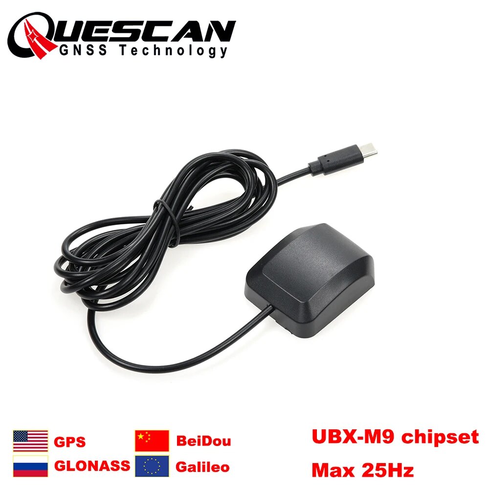 QUESCAN UBX-M9140-KB Type-C USB-C M9 GPS Galileo GLONASS BeiDou Recevier USB M9N GNSS-приемник для Android Windows USB GPS 25 Гц