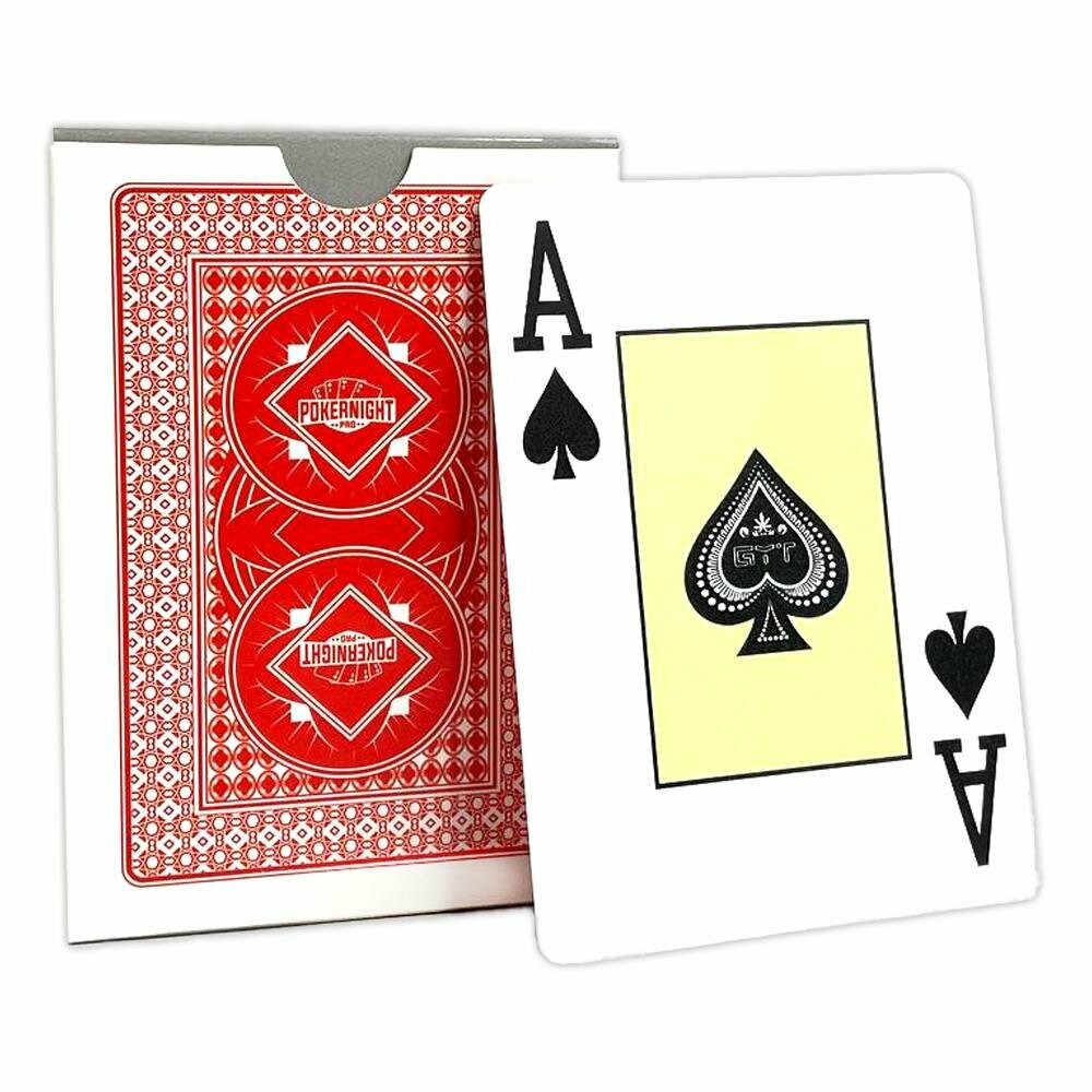 Карты для покера "Poker Night Pro" red 100% пластик 63337 Partida