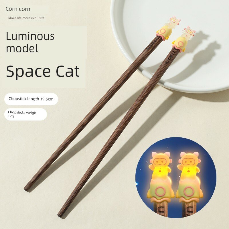 Детские палочки для еды в форме кукурузы для детей от 6 лет, деревянные, с мультяшным дизайном, для домашнего