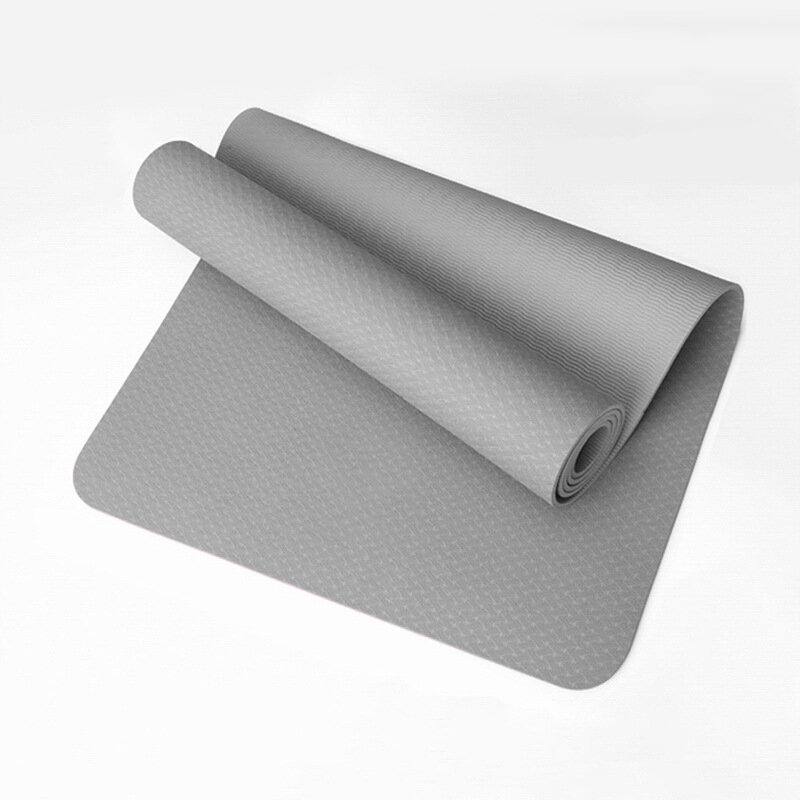 Коврик для йоги TPE с логотипом линий позиций, одноцветный и двухцветный, коврик для прыжков 6/8 мм, утолщенный и расширенный фитнес-коврик, оптовая продажа от производителя