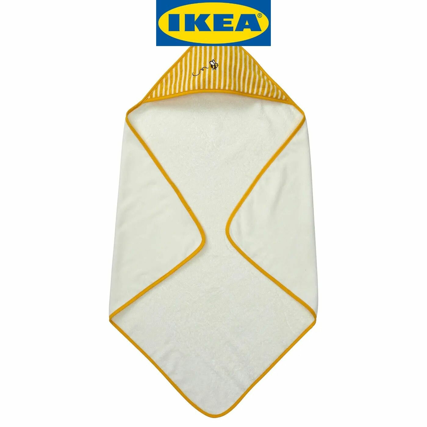 Икеа GR NFINK Грюнфенк Детское полотенце с шапкой, желтый, 80x80 см