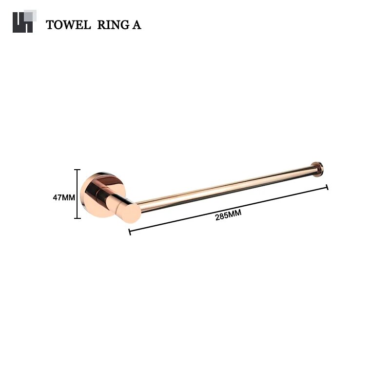 Набор фурнитуры для ванной комнаты из нержавеющей стали Rose Golden Towel Ring A