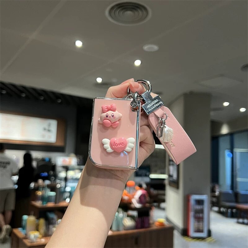 Чехол для ключей автомобиля Lynk & Co 03, 06, 01, 05, 09, 02, женский, розовый, с петлей, симпатичный, новая модель 23