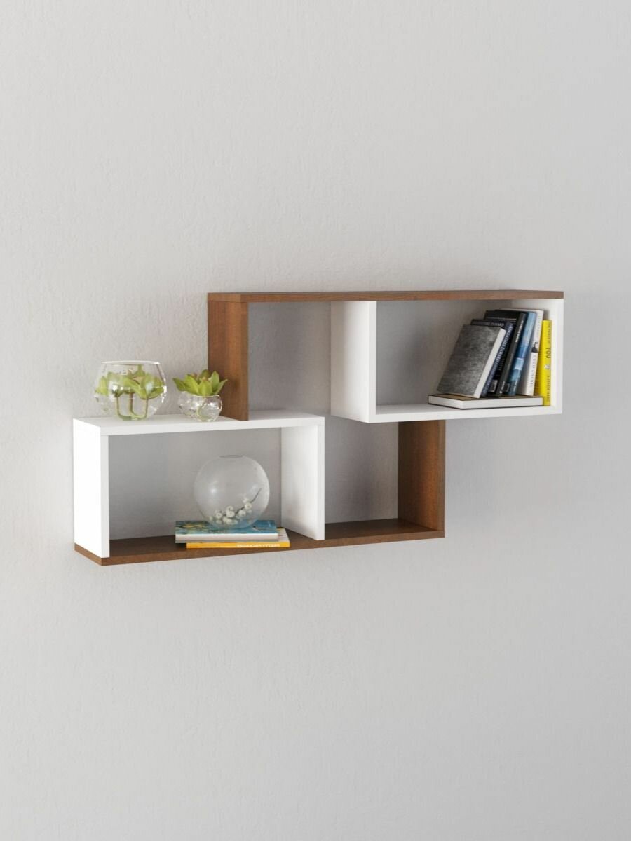 Полка навесная ПН-3 600х1050х180 (орех донской/белый) тэкс